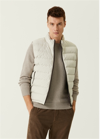 Zegna Erkek Beyaz Dik Yaka Kapitoneli Dış Yelek 50 IT Zegna Erkek Beyaz Dik Yaka Kapitoneli Dış Yelek 50 IT