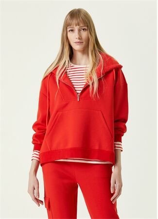 Network Kadın Basic Fit Kırmızı Sweatshirt L EU