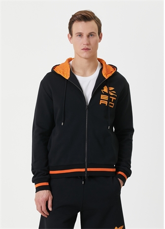 Etro Erkek Siyah Turuncu Kapüşonlu Logo Detaylı Sweatshirt S Eu Etro Erkek Siyah Turuncu Kapüşonlu Logo Detaylı Sweatshirt S Eu