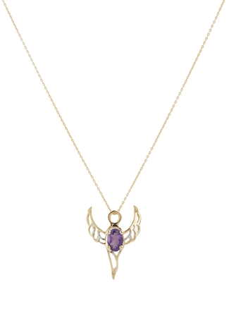 Collection Kadın Ametist Taşlı Altın Rengi Kolye EU