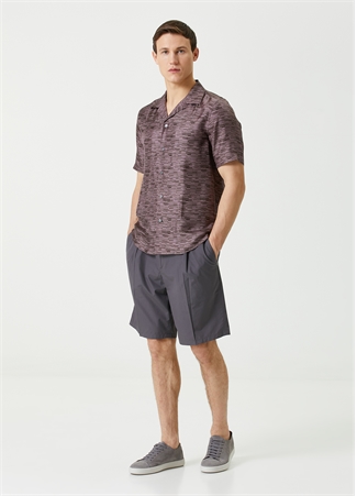 Pal Zileri Erkek Antrasit Pilili Bermuda Lacivert 48 IT