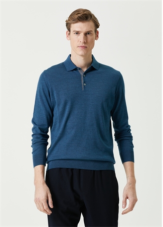 Beymen Collection Erkek Mavi Polo Yaka Yün Triko S EU Beymen Collection Erkek Mavi Polo Yaka Yün Triko S EU