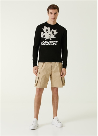 Dsquared2 Erkek Bej Yüksek Bel Kargo Bermuda 46 IT