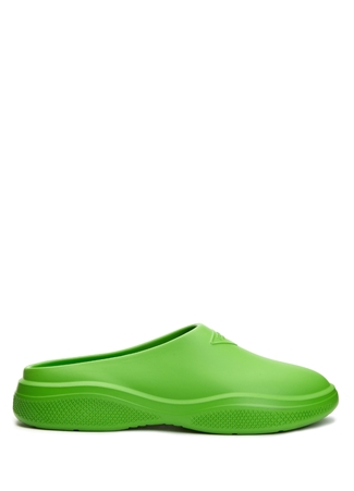 Prada Sport Erkek Yeşil Logolu Sandalet Kahverengi 8 Uk