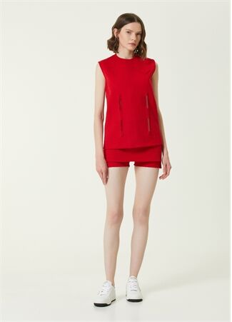 Prada Kadın Kırmızı Kemerli Jakarlı Şort 42 It Prada Kadın Kırmızı Kemerli Jakarlı Şort 42 It