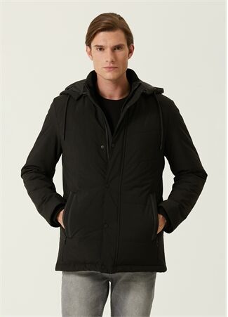 Network Erkek Slim Fit Siyah Kaban 44 EU