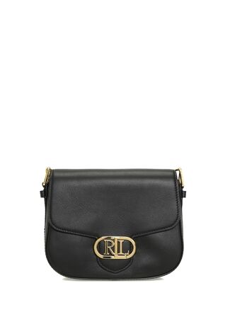 Lauren Ralph Kadın Addie Medium Siyah Deri Omuz Çantası EU