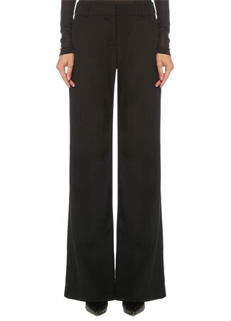 Balmain Kadın Siyah Bol Paça Yün Pantolon 36 FR