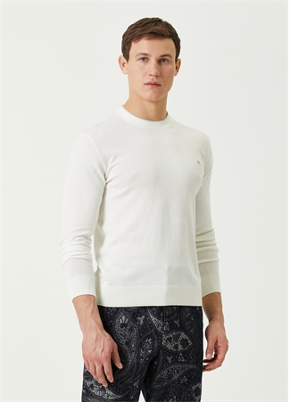 Etro Erkek Beyaz Logolu Triko S EU Etro Erkek Beyaz Logolu Triko S EU