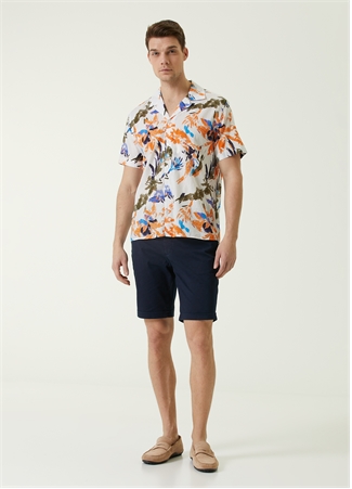 Beymen Club Erkek Slim Fit Lacivert Kordonlu Monogram Logolu Şort 46 Beymen Club Erkek Slim Fit Lacivert Kordonlu Monogram Logolu Şort 46