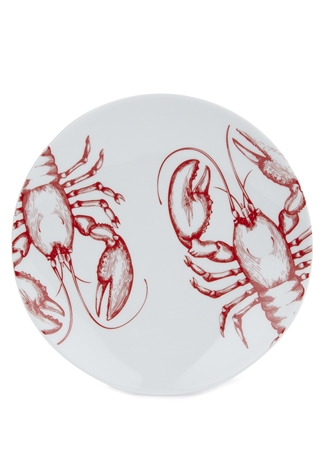 Mi Su Deco Beyaz Kırmızı İstakoz Desenli Porselen Tabak Çok Renkli Mi Su Deco Beyaz Kırmızı İstakoz Desenli Porselen Tabak Çok Renkli