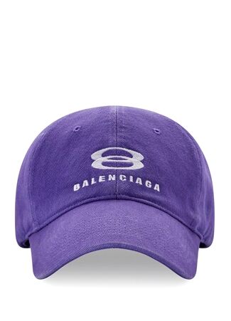 Balenciaga Erkek Mor Logo Detaylı Şapka L EU