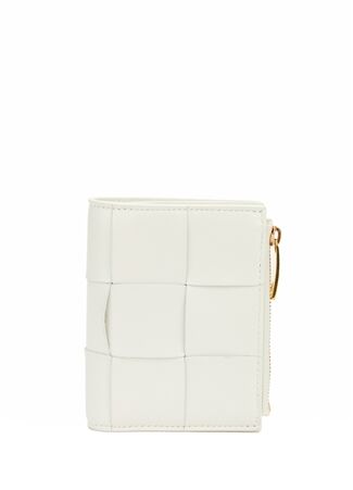 Bottega Veneta Kadın Beyaz Örgü Dokulu Deri Cüzdan EU