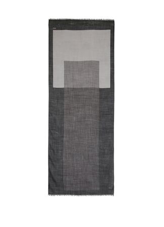 Pal Zileri Erkek Siyah Gri Yün Atkı EU