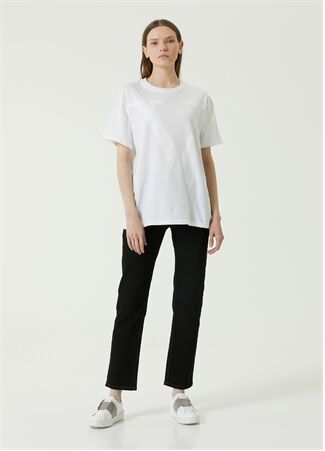 Valentino Kadın Beyaz Logo Baskılı T-shirt S EU