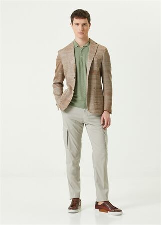 Corneliani Erkek Gri Yün Kargo Pantolon 54 IT