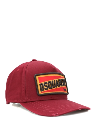 Dsquared2 Erkek Bordo Patchli Yazı Nakışlı Şapka EU Dsquared2 Erkek Bordo Patchli Yazı Nakışlı Şapka EU