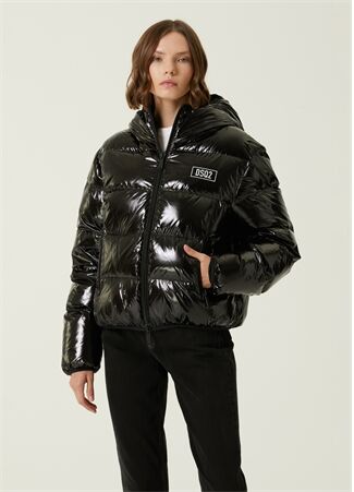 Dsquared2 Kadın Siyah Kapüşonlu Puff Mont 44 IT