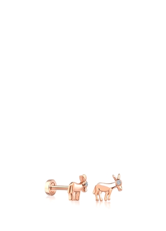 Collection-Pimiento Kadın Eşek Formlu Altın Rengi Tek Küpe EU Collection-Pimiento Kadın Eşek Formlu Altın Rengi Tek Küpe EU