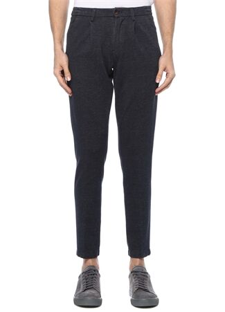 Rehash Erkek Lacivert Desenli Pili Detaylı Pantolon 30 US