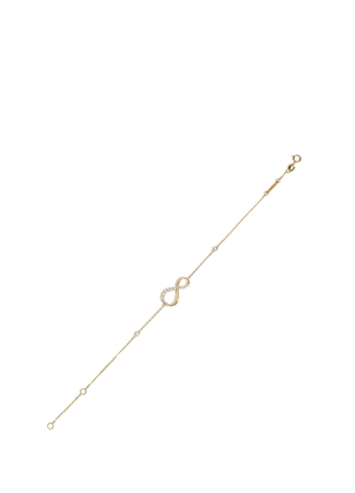 Collection Kadın Pırlantalı Altın Rengi Bileklik EU