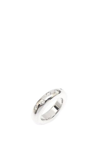 Nilgün Ata Kadın Silver Taşlı Altın Rengi Alyans Yüzük Gri EU