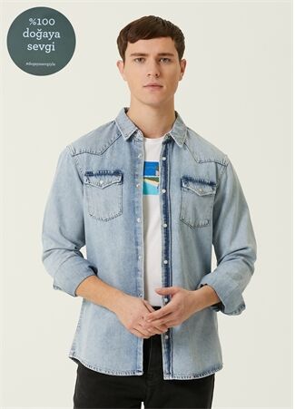 Academia Erkek Mavi Denim Gömlek XS EU Academia Erkek Mavi Denim Gömlek XS EU