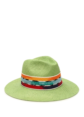 Catarzi Kadın Yeşil Bant Detaylı Hasır Şapka 57 EU Catarzi Kadın Yeşil Bant Detaylı Hasır Şapka 57 EU