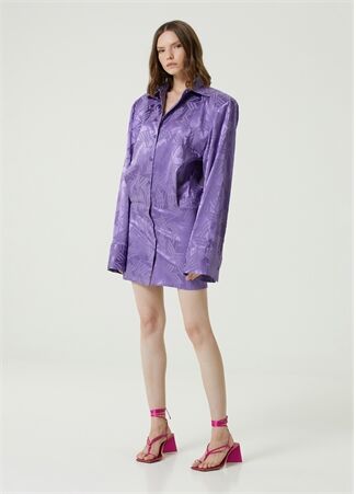 The Attico Kadın Mor Desenli Mini Elbise 42 IT