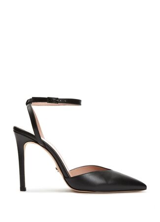 Divarese Kadın Siyah Deri Topuklu Ayakkabı 36 EU