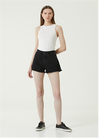 3x Kadın Siyah Püsküllü Jean Şort 23 US