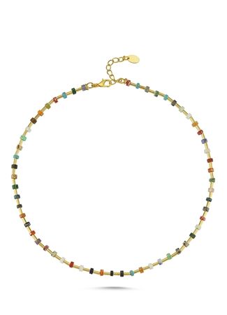 Berrin Özkan Kadın Colorblocked Boncuklu Kolye EU