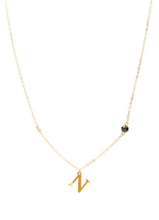 Collection-Alper Tunçoku Kadın N Harfi Formlu Altın Rengi Kolye EU