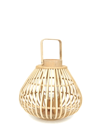 Broste Copenhagen Sahara Cam Detaylı Bambu Saksı Bej