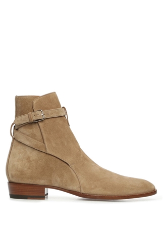 Erkek Vizon Bant Detaylı Deri Bot Turuncu 40 EU