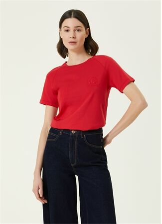 Beymen Collection Kadın Kırmızı Bisiklet Yaka Logolu T-shirt S EU