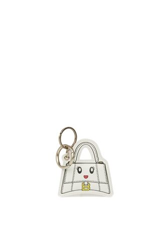 Balenciaga Kadın Beyaz Çanta Formlu Deri Anahtarlık EU Balenciaga Kadın Beyaz Çanta Formlu Deri Anahtarlık EU