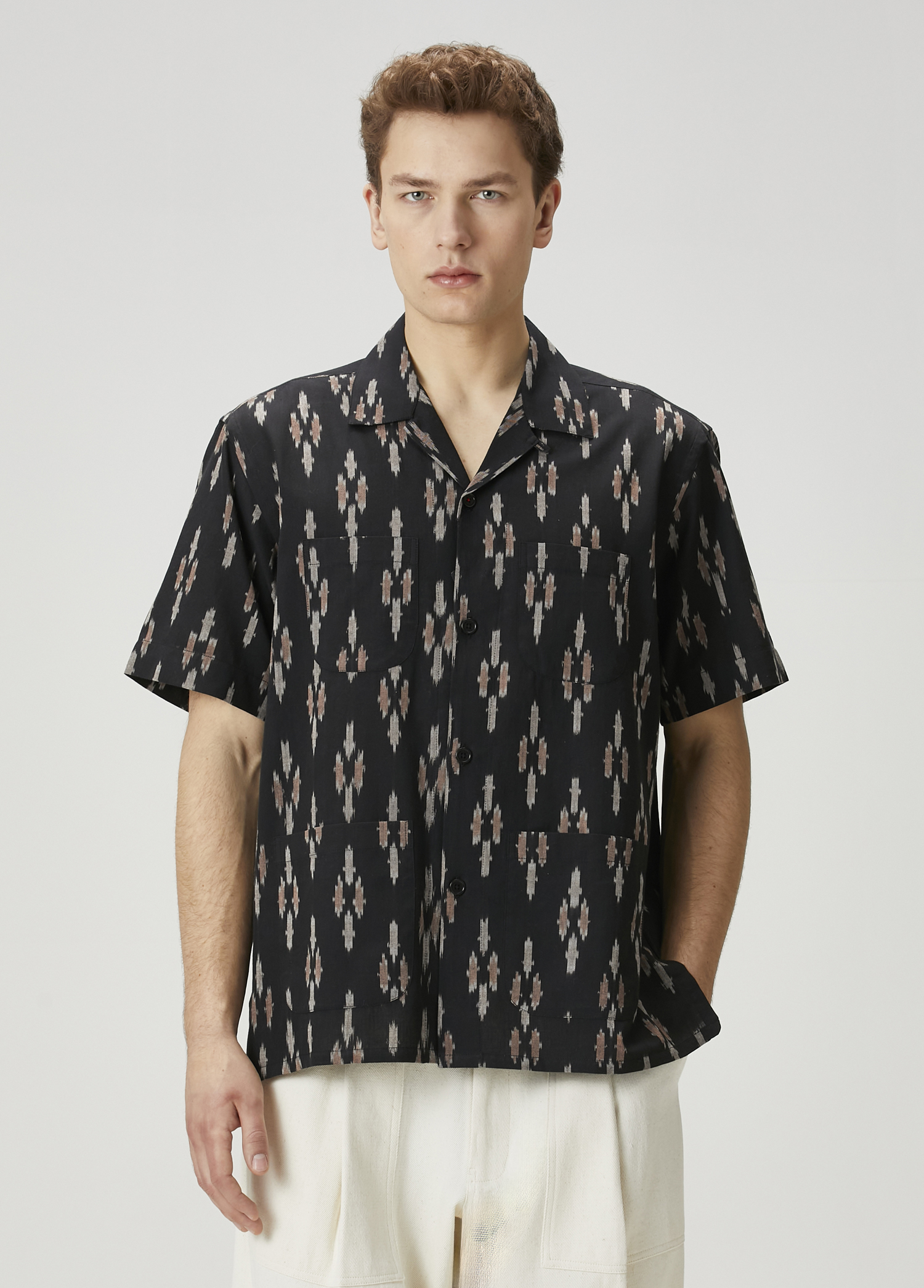 Kardo Siyah Erkek Pedro Siyah Etnik Desenli Kısa Kollu Gömlek 1708866 | Beymen