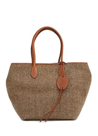 Polo Ralph Lauren Kadın Vizon Çift Taraflı Süet Alışveriş Çantası Bej EU