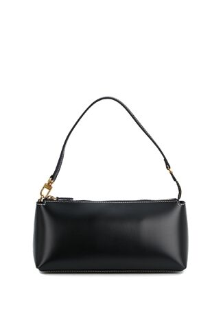 Staud Kadın Siyah Logolu Deri Omuz Çantası EU