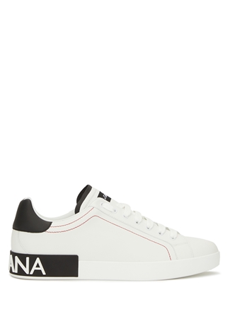 Dolce&Gabbana Erkek Beyaz Logo Detaylı Deri Sneaker Siyah 42 EU Dolce&Gabbana Erkek Beyaz Logo Detaylı Deri Sneaker Siyah 42 EU