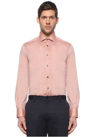 Pal Zileri Erkek Kahverengi İtalyan Yaka Gömlek 40 IT