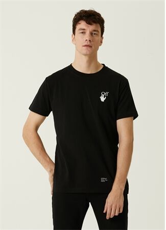 Off-White Erkek Siyah Logo Detaylı T-shirt M EU