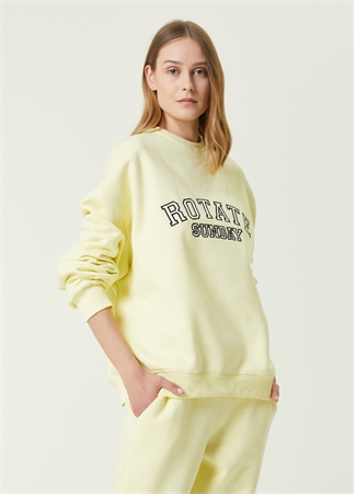 Rotate Sunday Kadın Sarı Logolu Organik Pamuk Sweatshirt S EU Rotate Sunday Kadın Sarı Logolu Organik Pamuk Sweatshirt S EU