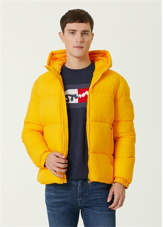 Tommy Hilfiger Erkek Sarı Kapüşonlu Puff Mont S EU Tommy Hilfiger Erkek Sarı Kapüşonlu Puff Mont S EU