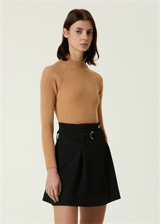 Network Kadın Slim Fit Camel Kazak Kahverengi S EU