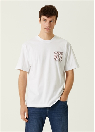 Closed Erkek Beyaz Logo Detaylı Organik Pamuk T-shirt M EU Closed Erkek Beyaz Logo Detaylı Organik Pamuk T-shirt M EU