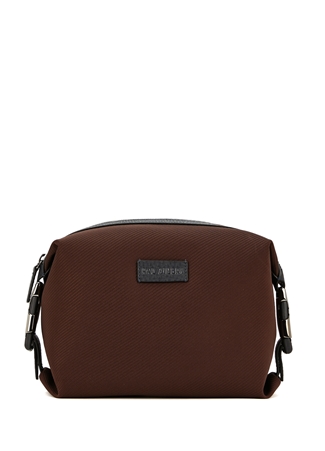 Pal Zileri Erkek Kahverengi Logolu Çizgi Dokulu Çanta EU