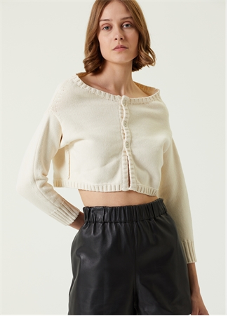 Philosophy di Lorenzo Serafini Kadın Ekru Kayık Yaka Düğmeli Crop Kazak Bej 38 IT Philosophy di Lorenzo Serafini Kadın Ekru Kayık Yaka Düğmeli Crop Kazak Bej 38 IT