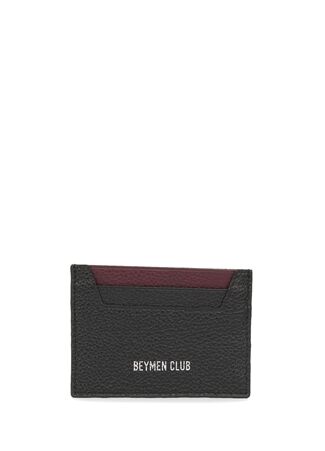 Beymen Erkek Siyah Logo Baskılı Deri Kartlık EU